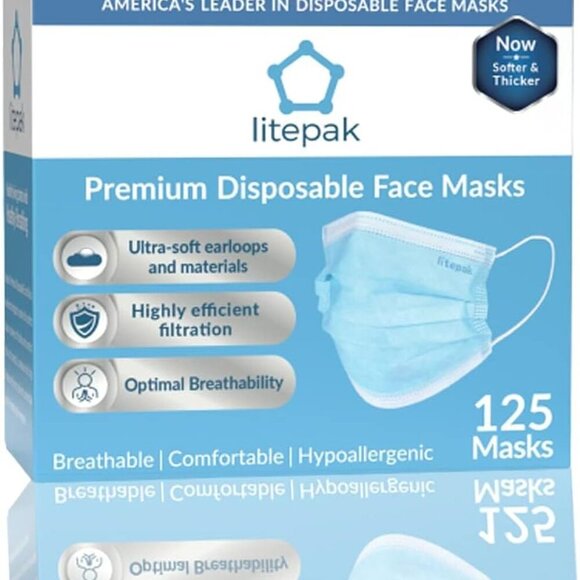 Other | 125pack Disposable Face Mask Premium Comfort Earloops With ...